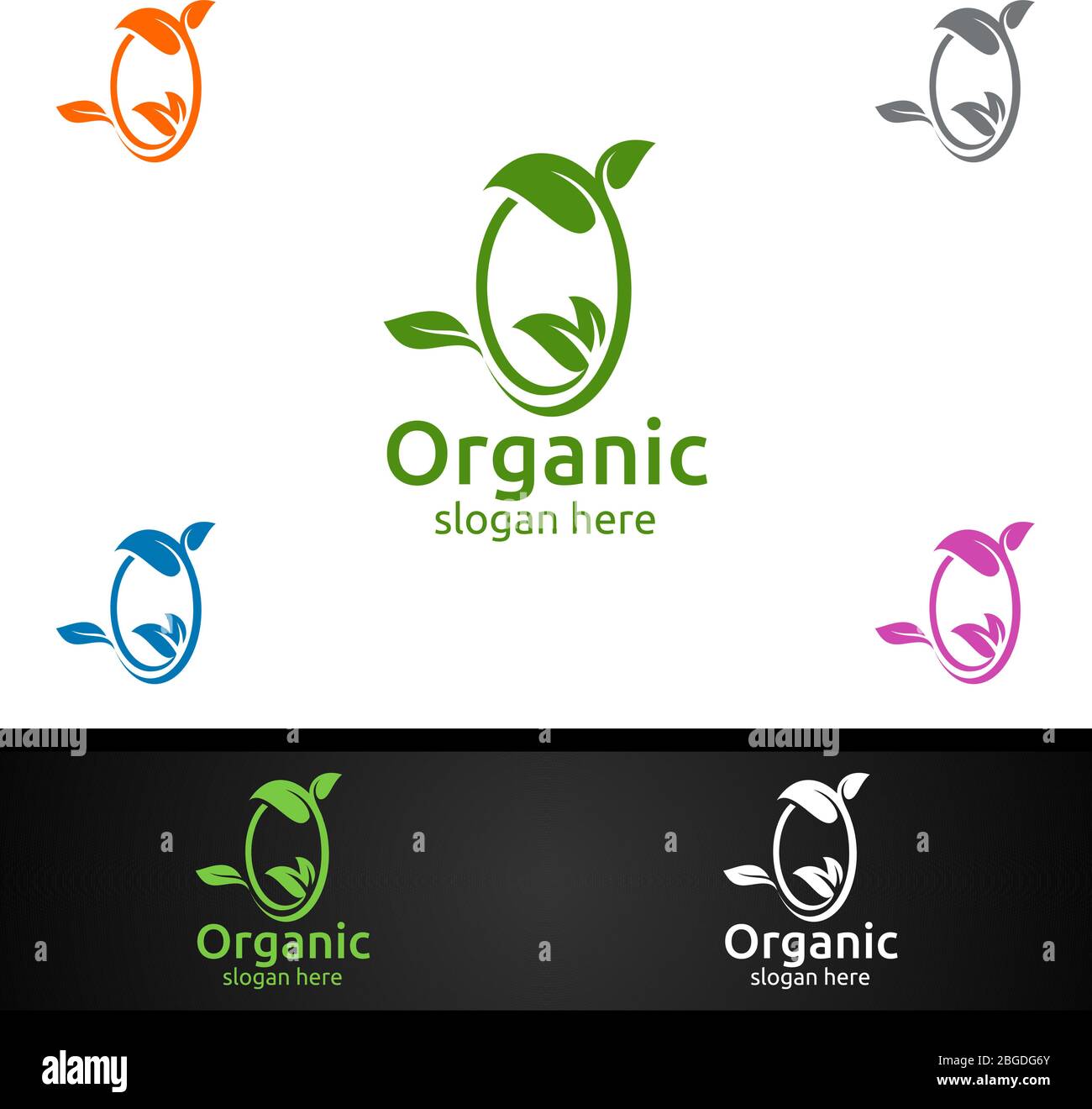 Natural and Organic Logo design template for Herbal, Ecology, Health ...