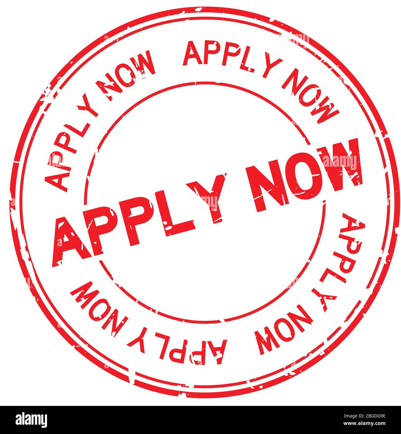 Grunge red apply now word round rubber seal stamp on white background Stock Vector Image & Art ...