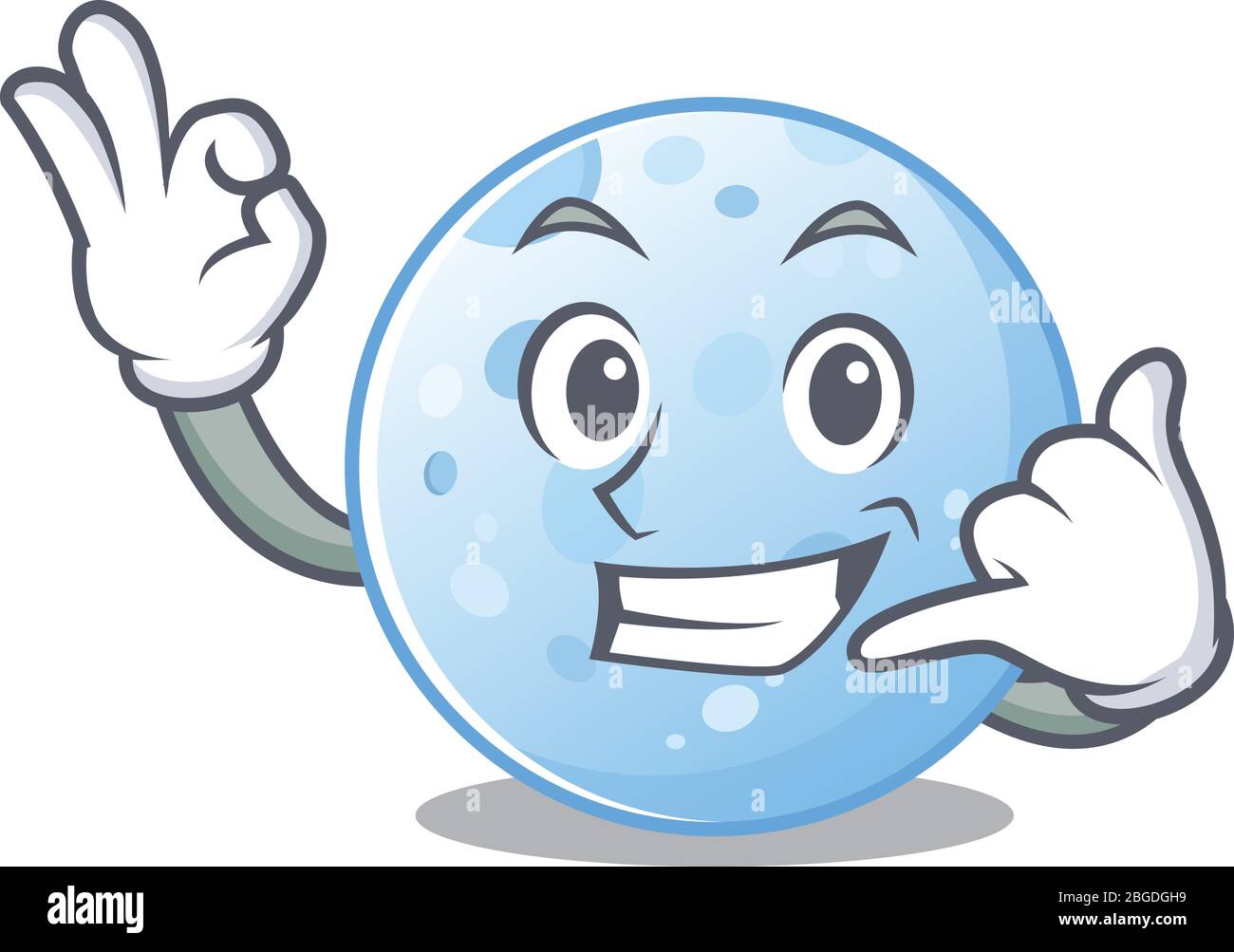 Cartoon design of blue moon with call me funny gesture Stock Vector ...