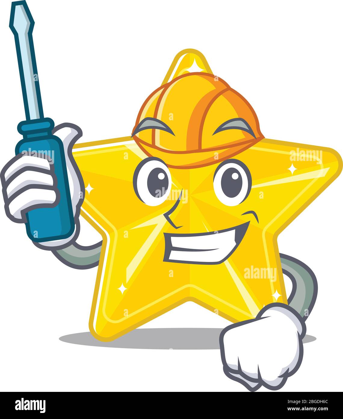 cartoon character of shiny star worked as an automotive Stock Vector ...