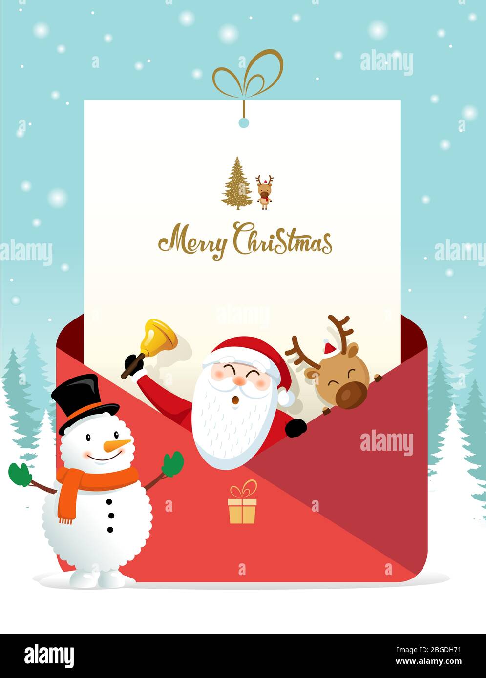 Christmas postcard letter in Stock Vector Images - Alamy