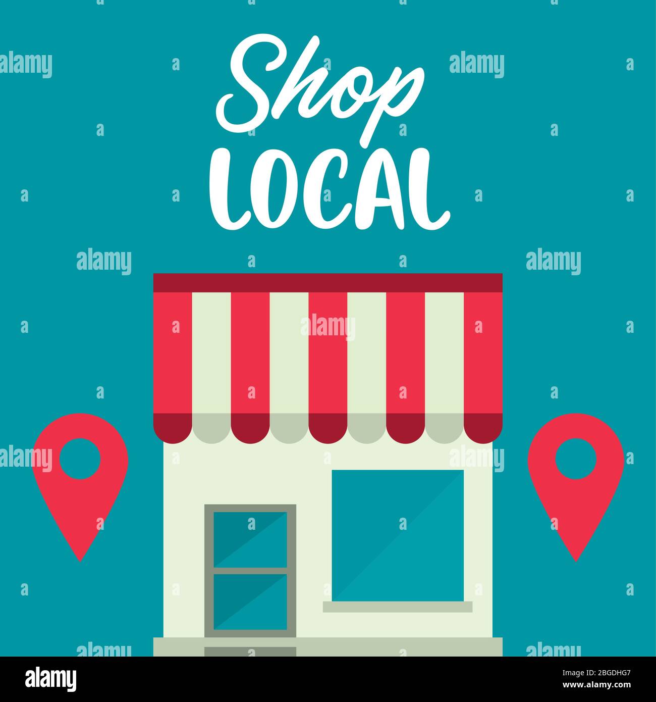 shop local poster with store building Stock Vector Image & Art - Alamy