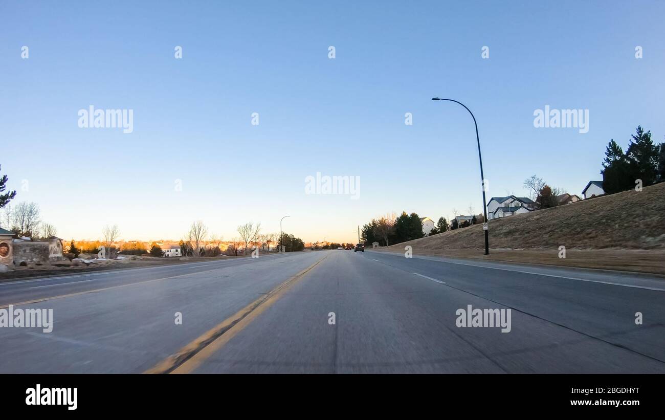 Driving on typical paved roads in suburban America Stock Photo - Alamy