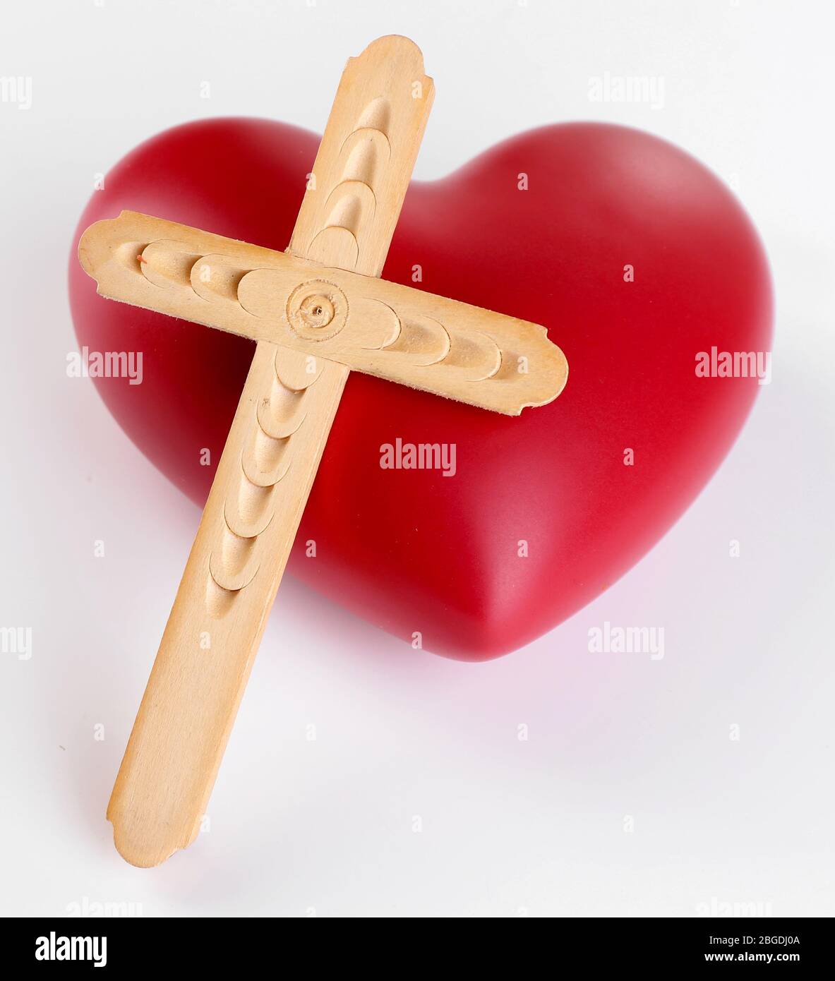 A Wooden Cross With Heart