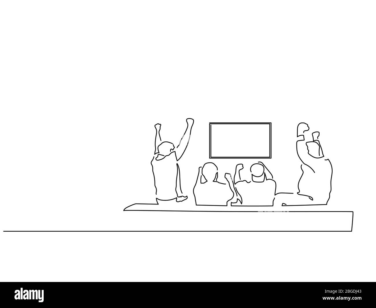 People at home isolated line drawing, vector illustration design Stock ...