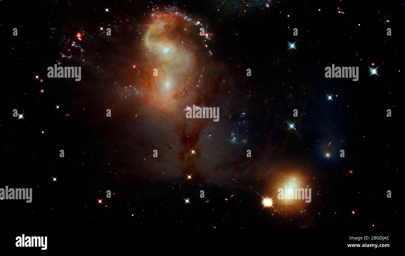 Spiral galaxy. Elements of this image furnished by NASA Stock Photo - Alamy