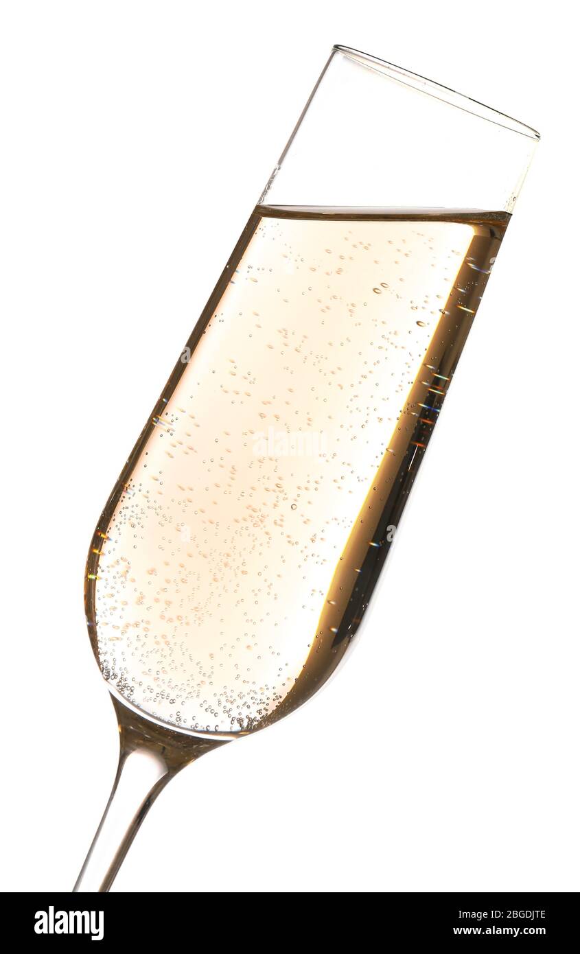 Glass of champagne, isolated on white Stock Photo - Alamy