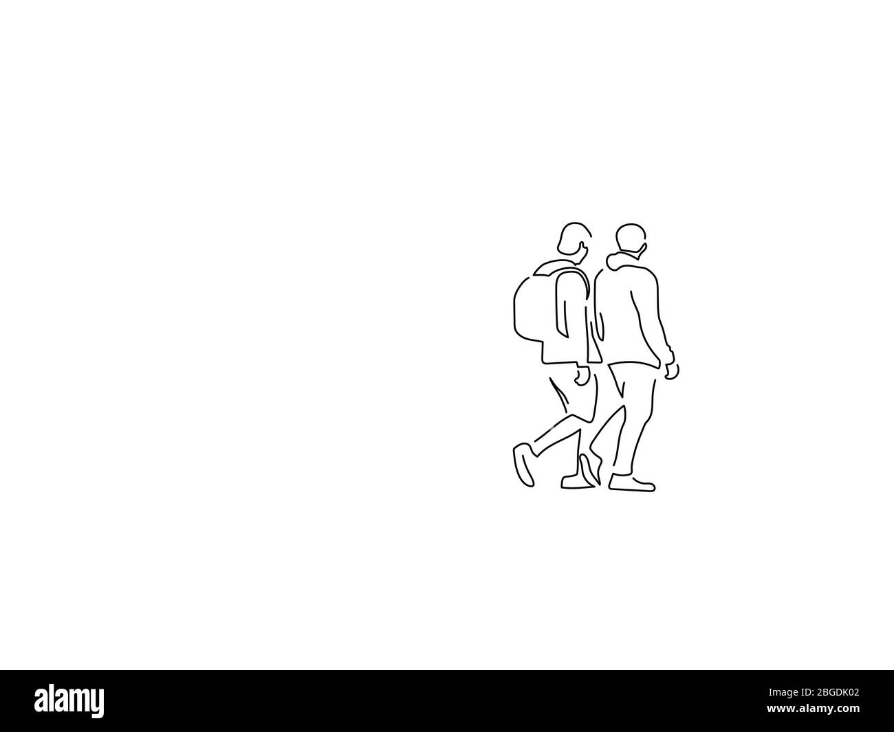People on the street isolated line drawing, vector illustration design ...