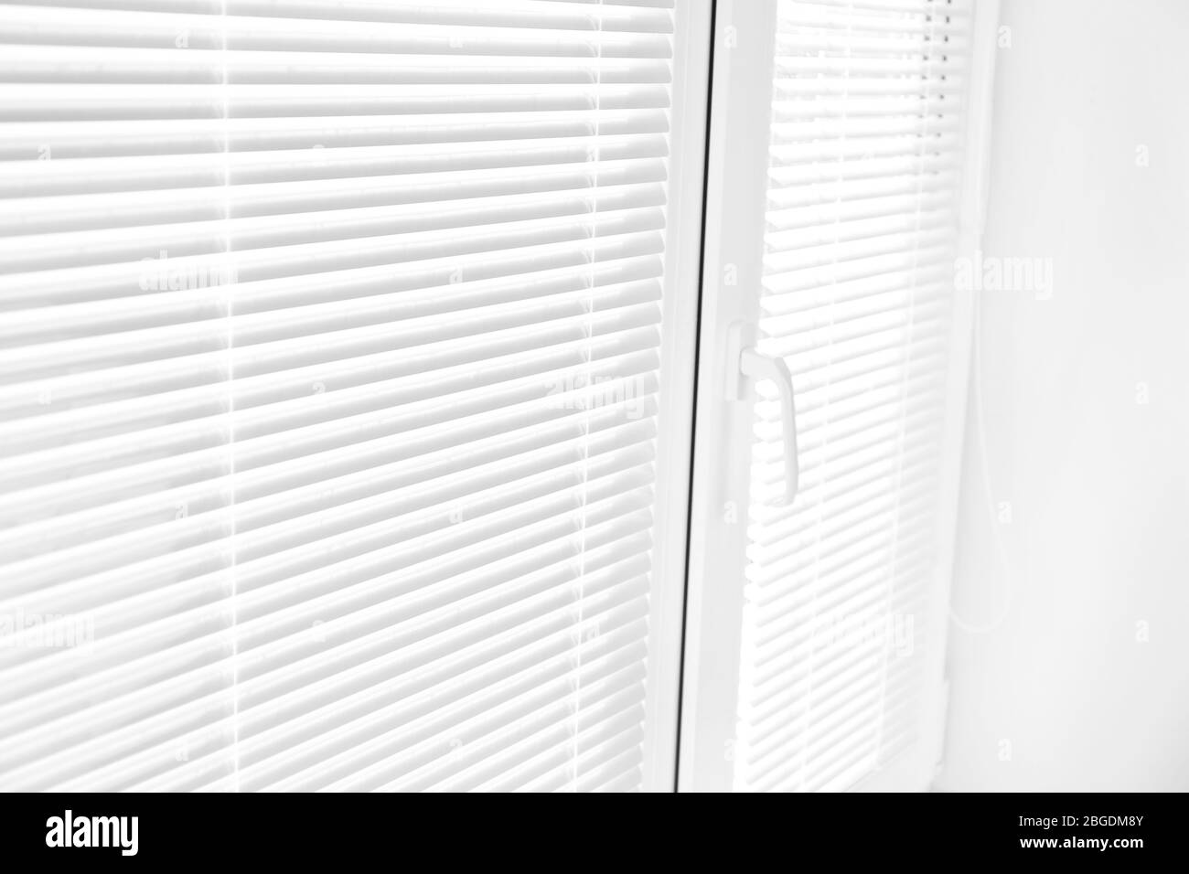 White window with opened blinds Stock Photo - Alamy