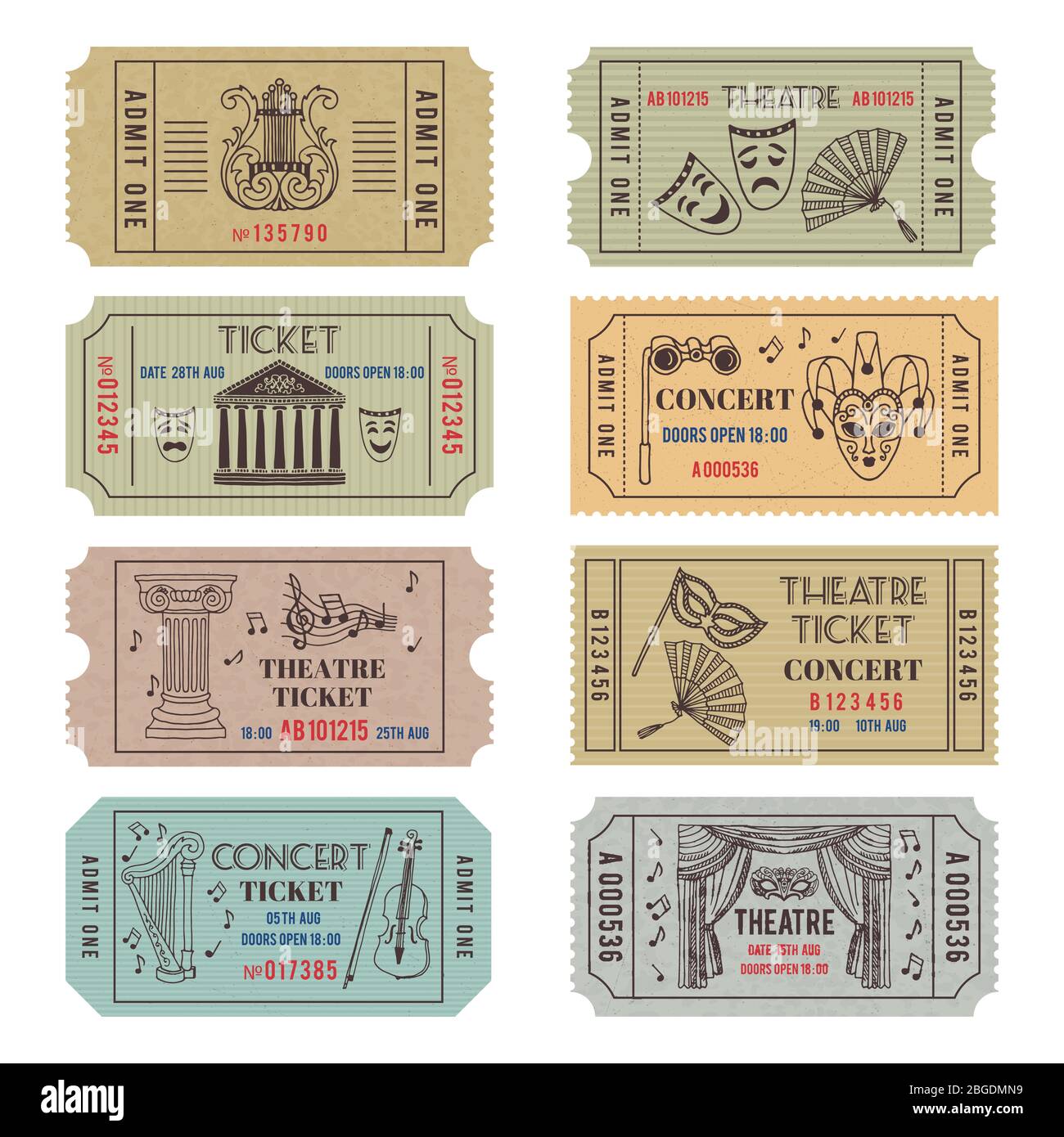 Vintage theatre ticket hi-res stock photography and images - Alamy