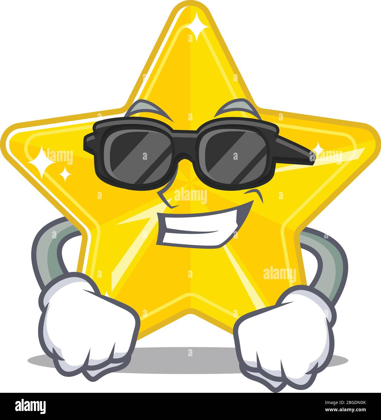 Cool shiny star cartoon character wearing expensive black glasses Stock ...