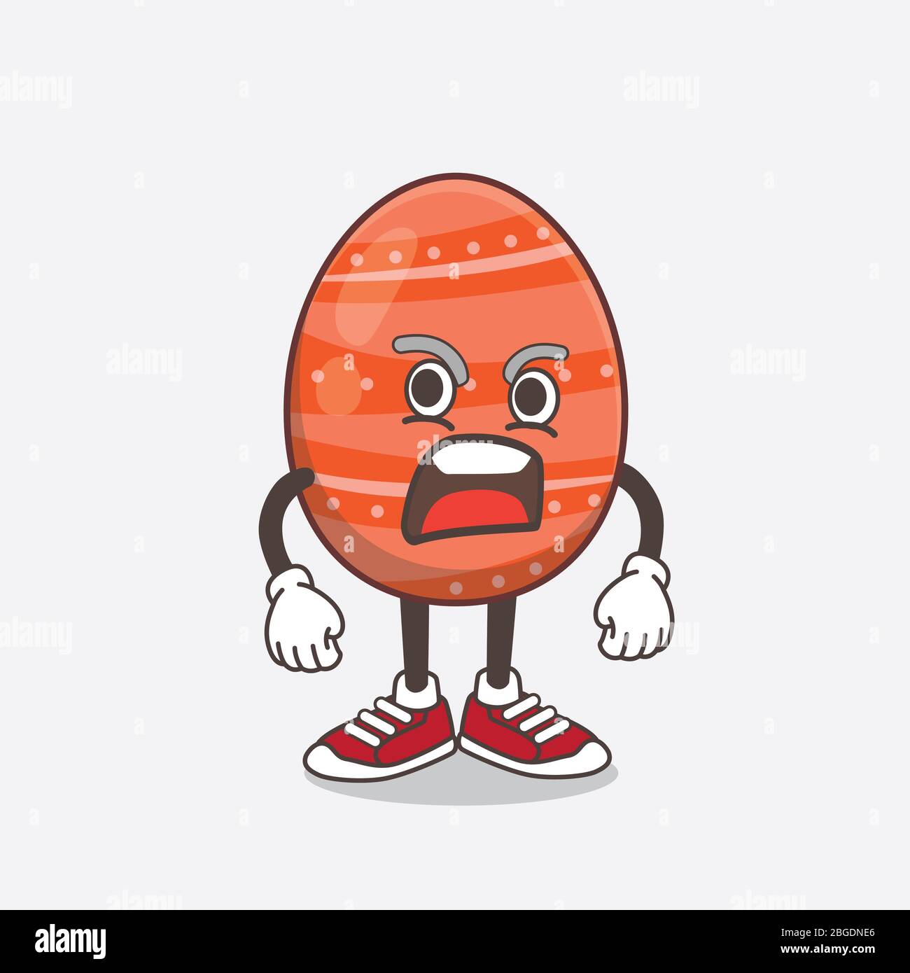 An illustration of Easter Egg cartoon mascot character with angry face ...