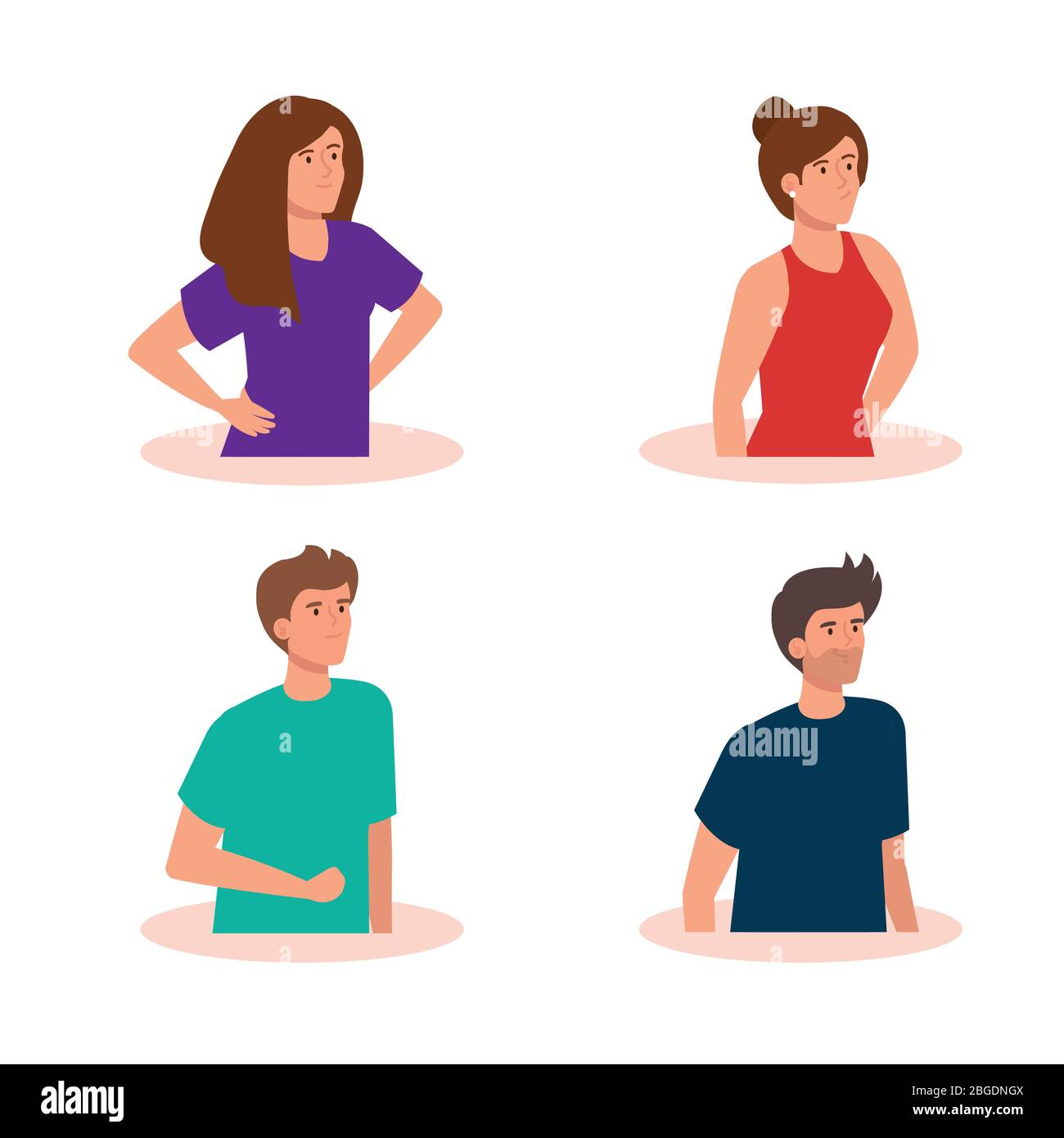 group of young people avatar characters Stock Vector Image & Art - Alamy