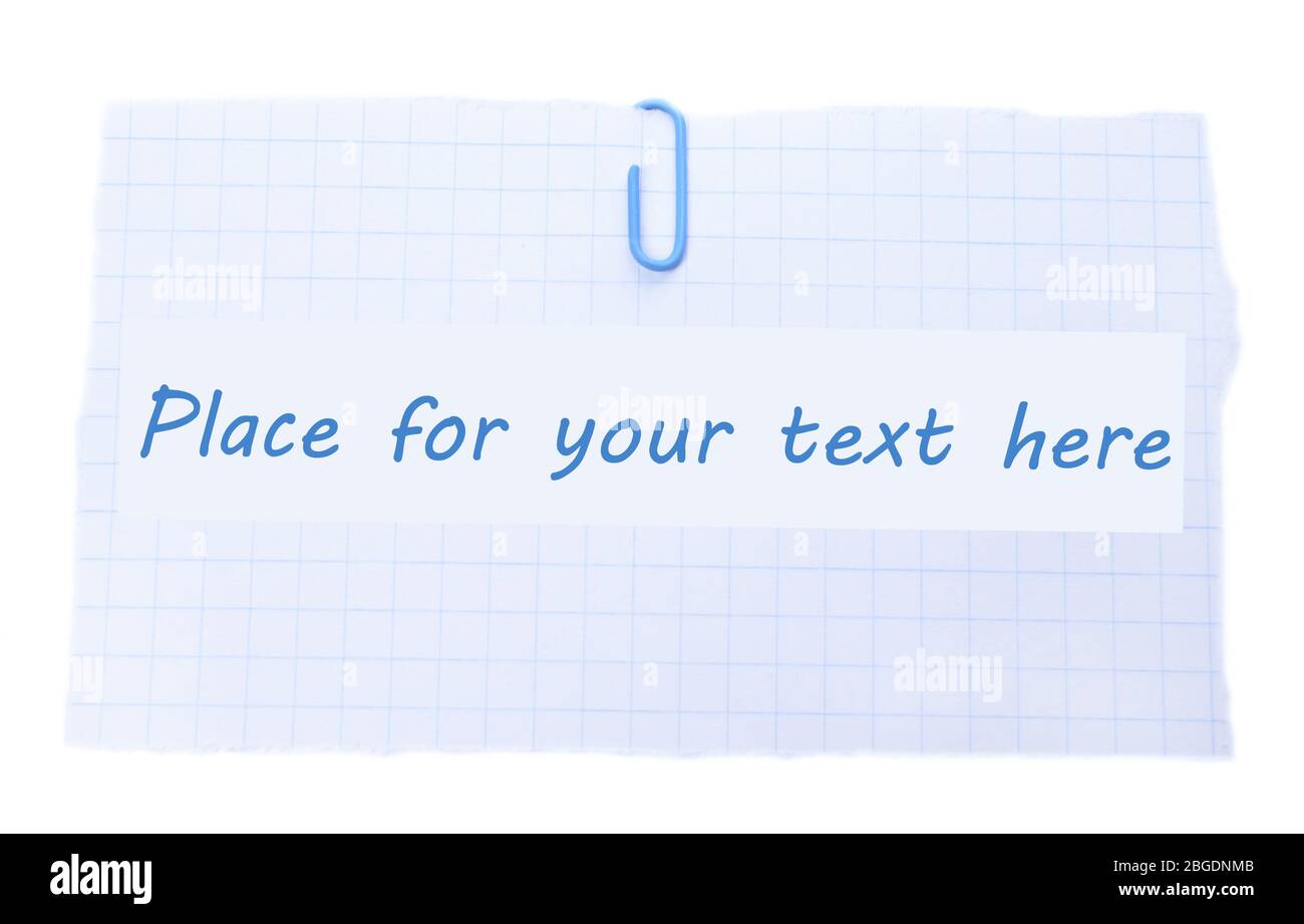 White paper sheet curled Cut Out Stock Images & Pictures - Alamy