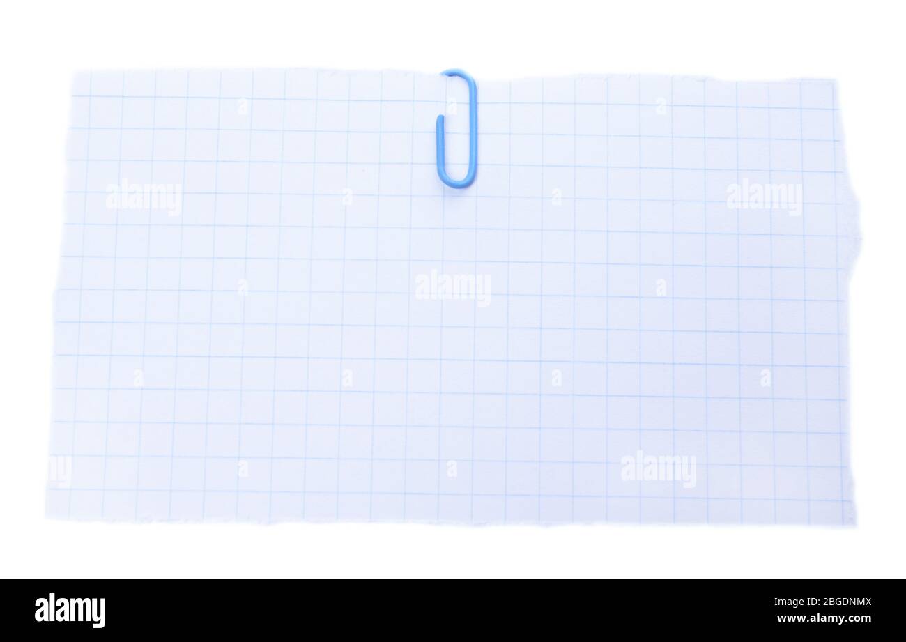 Empty paper sheet isolated on white Stock Photo - Alamy