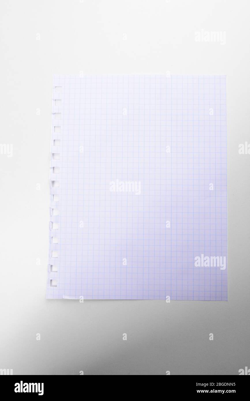 Empty paper sheet isolated on white Stock Photo - Alamy