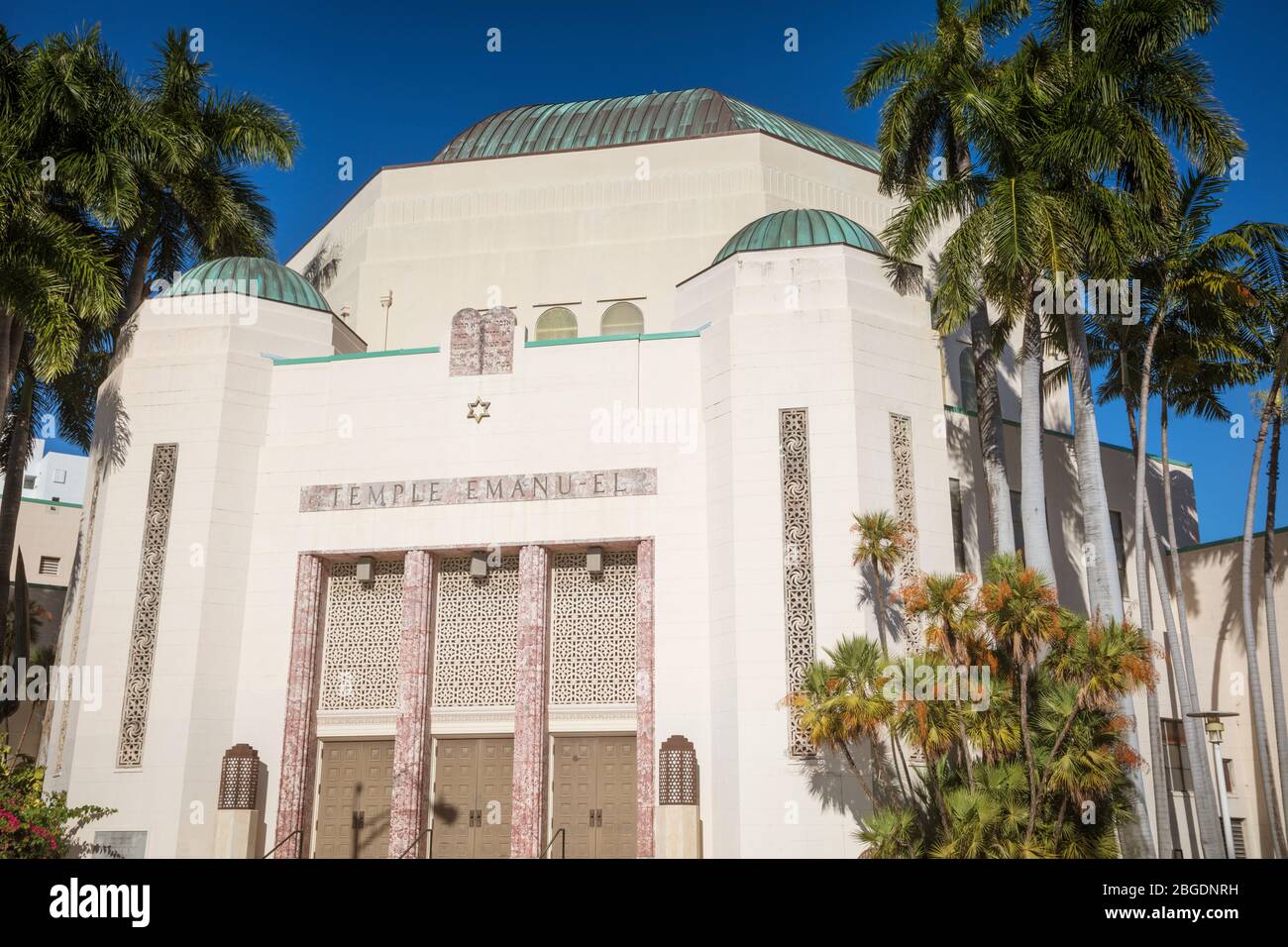 Temple Emanu-El in Miami Beach. Miami Beach, Florida, USA Stock Photo ...