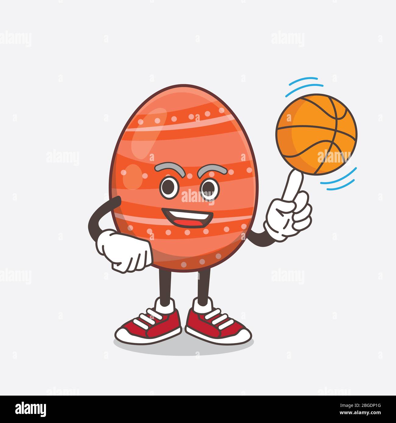 An illustration of Easter Egg cartoon mascot character with a ...