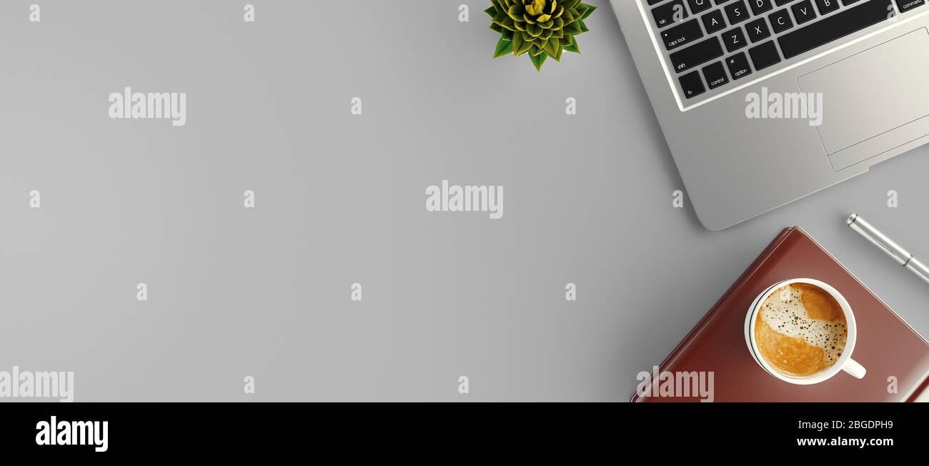 Minimal work space - Creative flat lay photo of workspace desk. Top ...