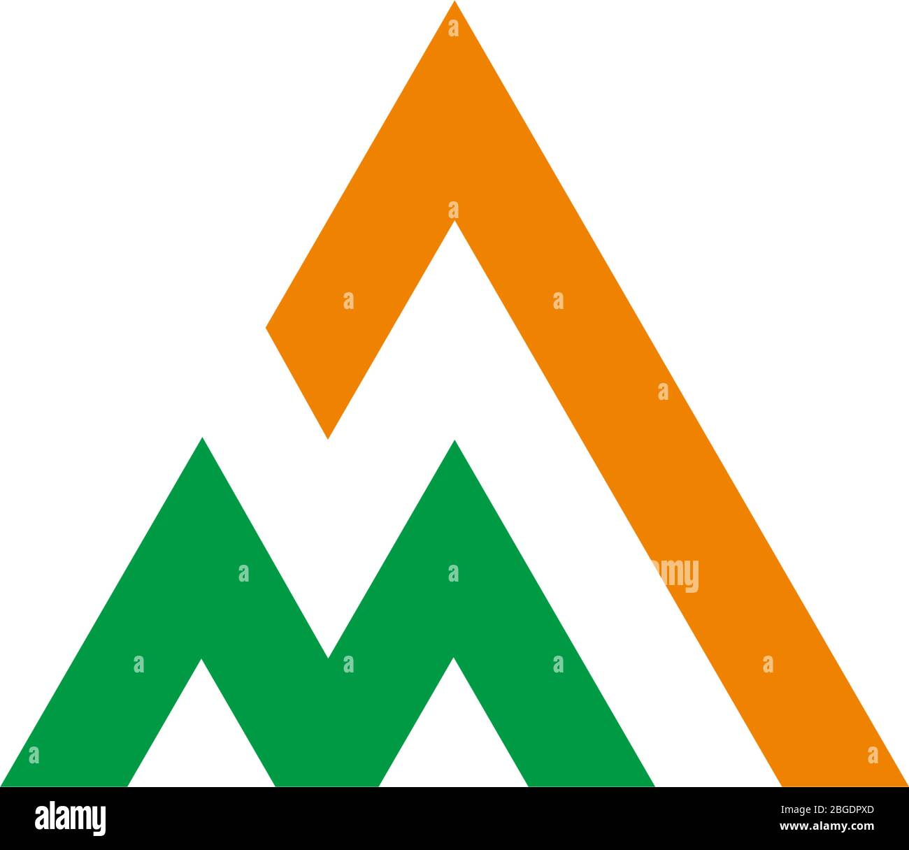 letter m arrow up mountain sun triangle geometric logo vector Stock ...