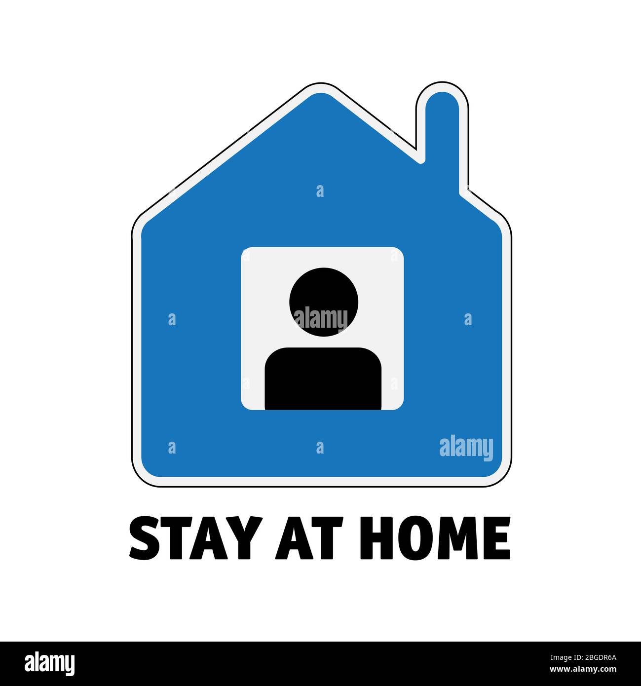 Simple sign icon stay home men in window isolate on white Stock Vector ...