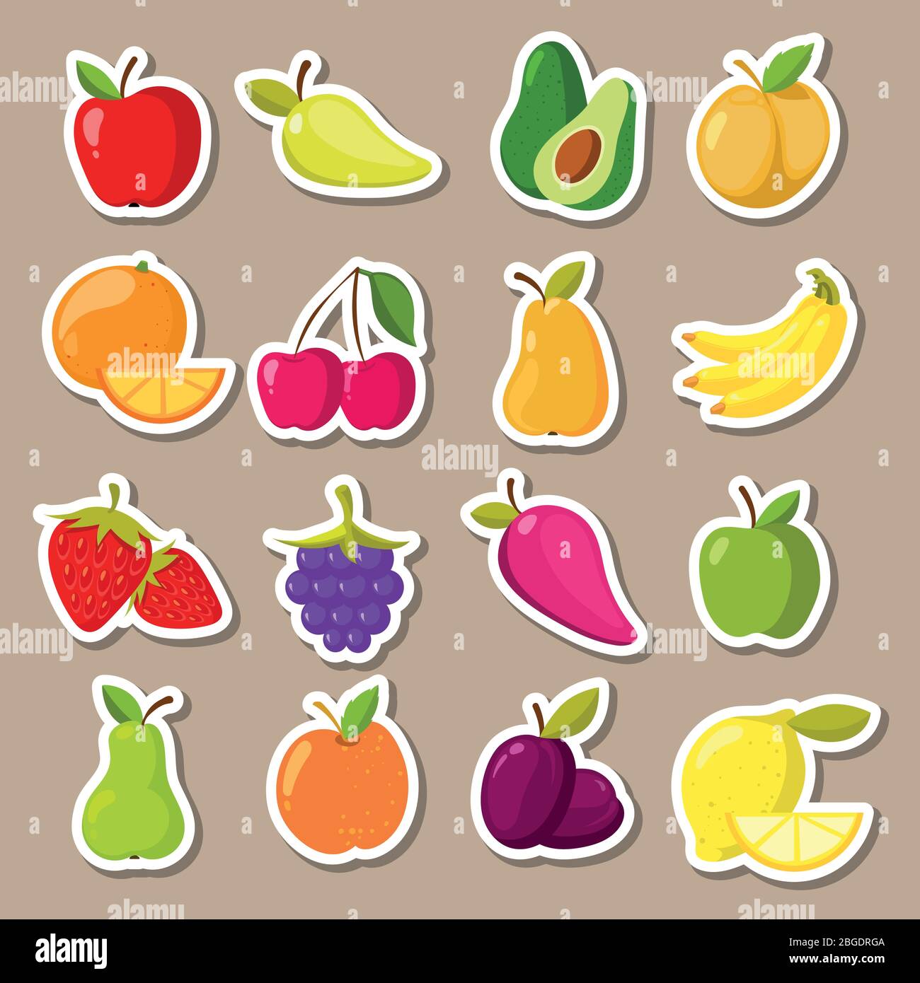 Set stickers food Stock Vector Images - Alamy