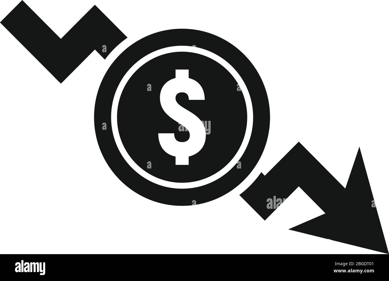 Drop down money icon. Simple illustration of drop down money vector ...