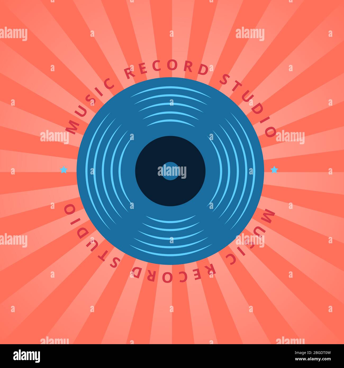 Sound record studio, vinyl music shop, club vector logo with vinyl ...