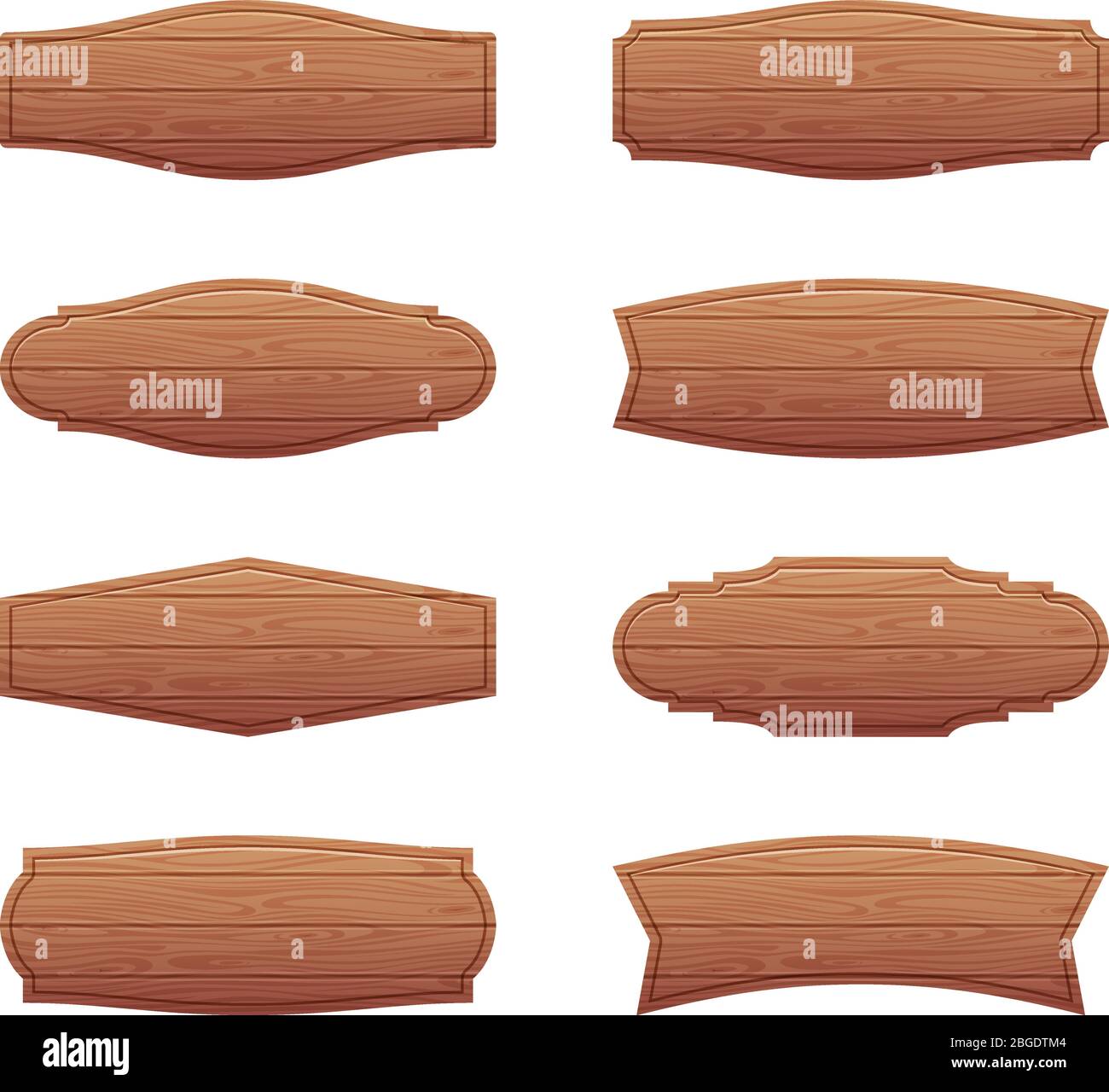 Realistic set wooden sign Stock Vector Images - Alamy