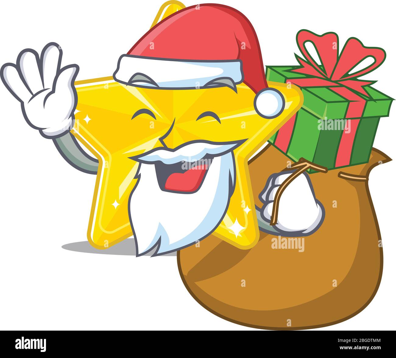 Cartoon design of shiny star Santa with Christmas gift Stock Vector ...