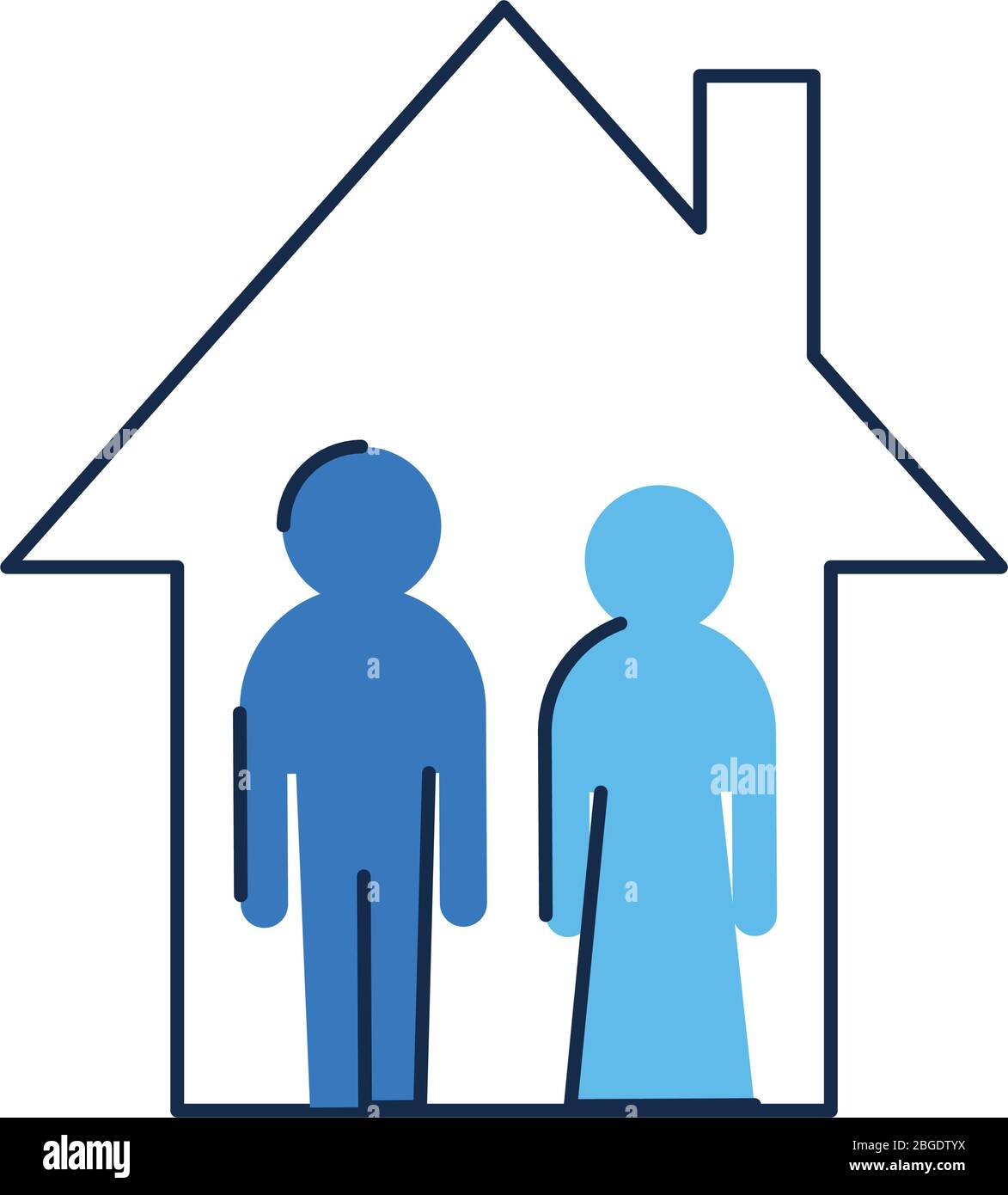 house front facade with couple avatars characters Stock Vector Image ...