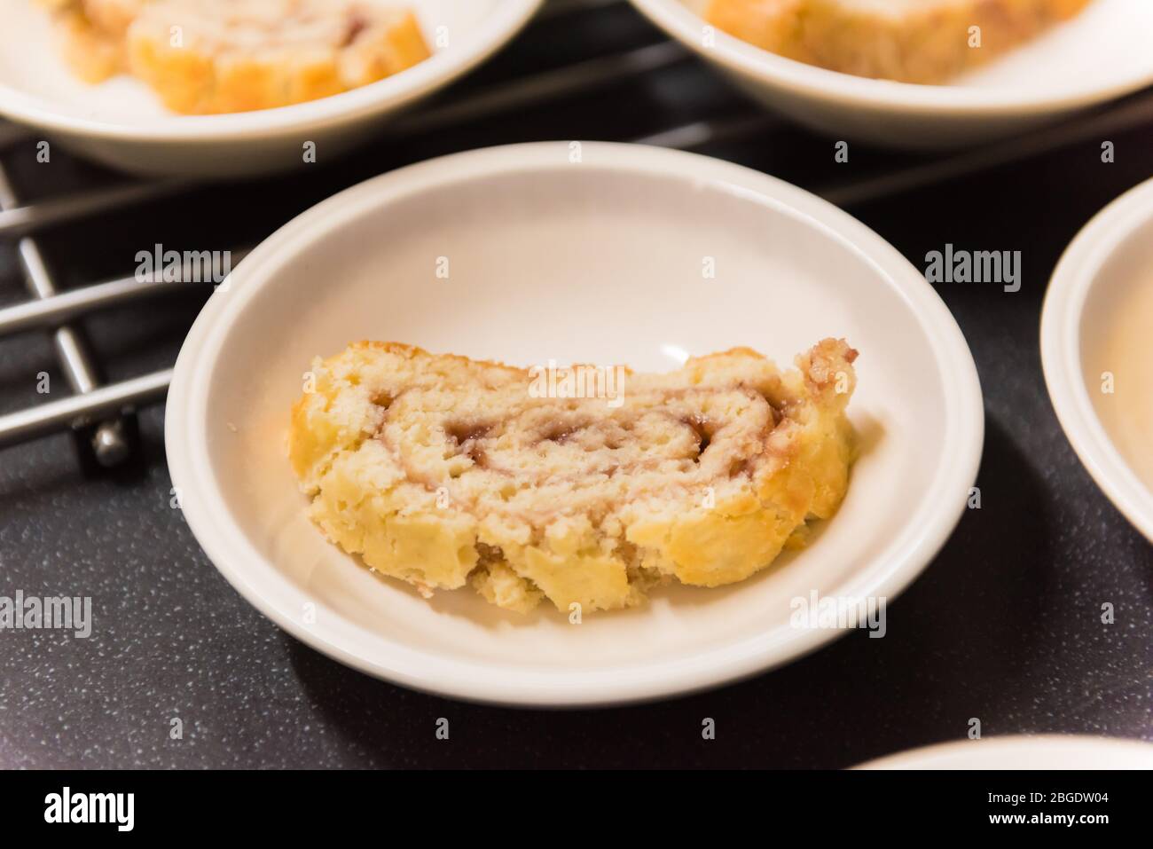 A traditional British school dinner dessert classic, Jam Roly-Poly ...