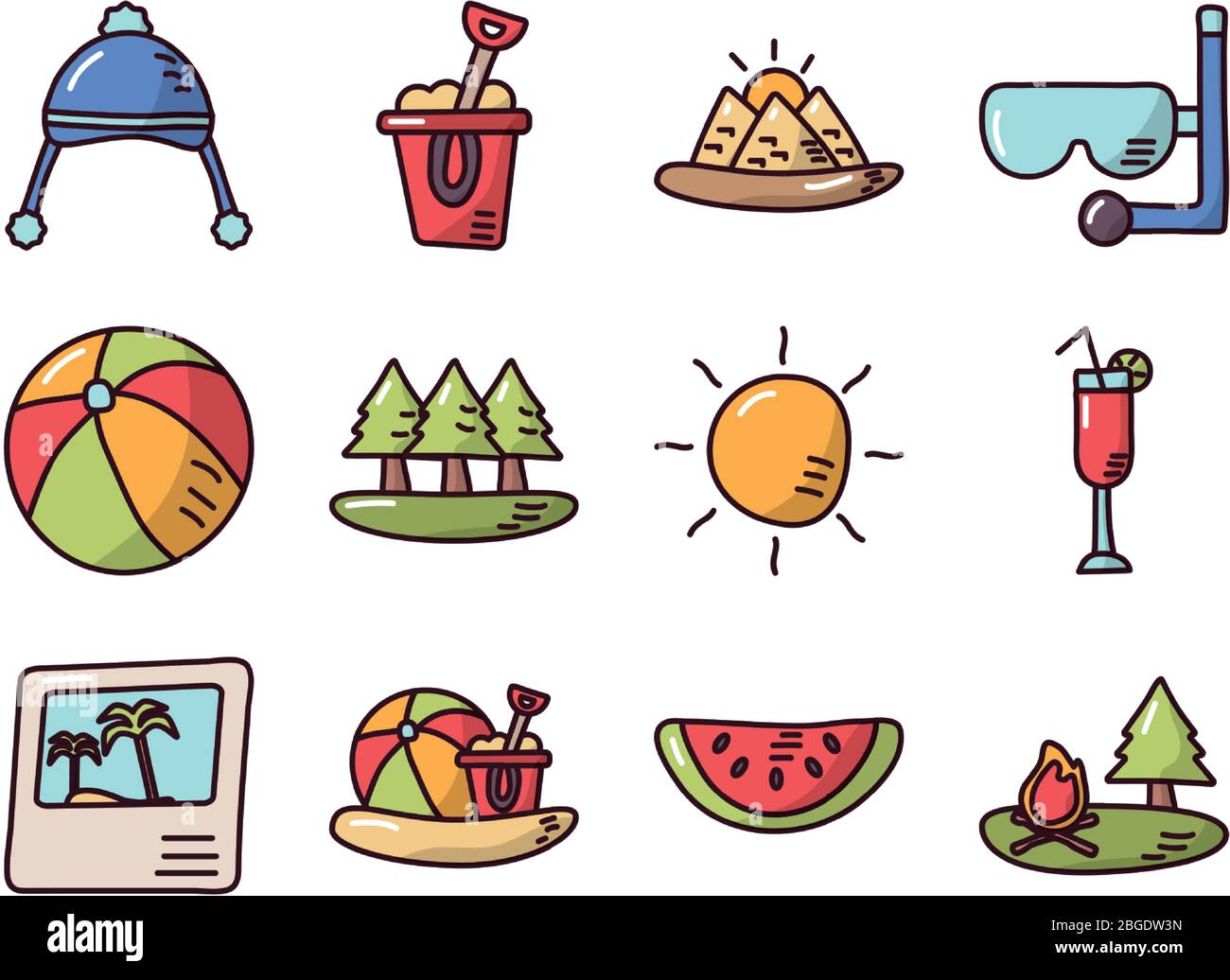 bundle of vacations set icons Stock Vector Image & Art - Alamy