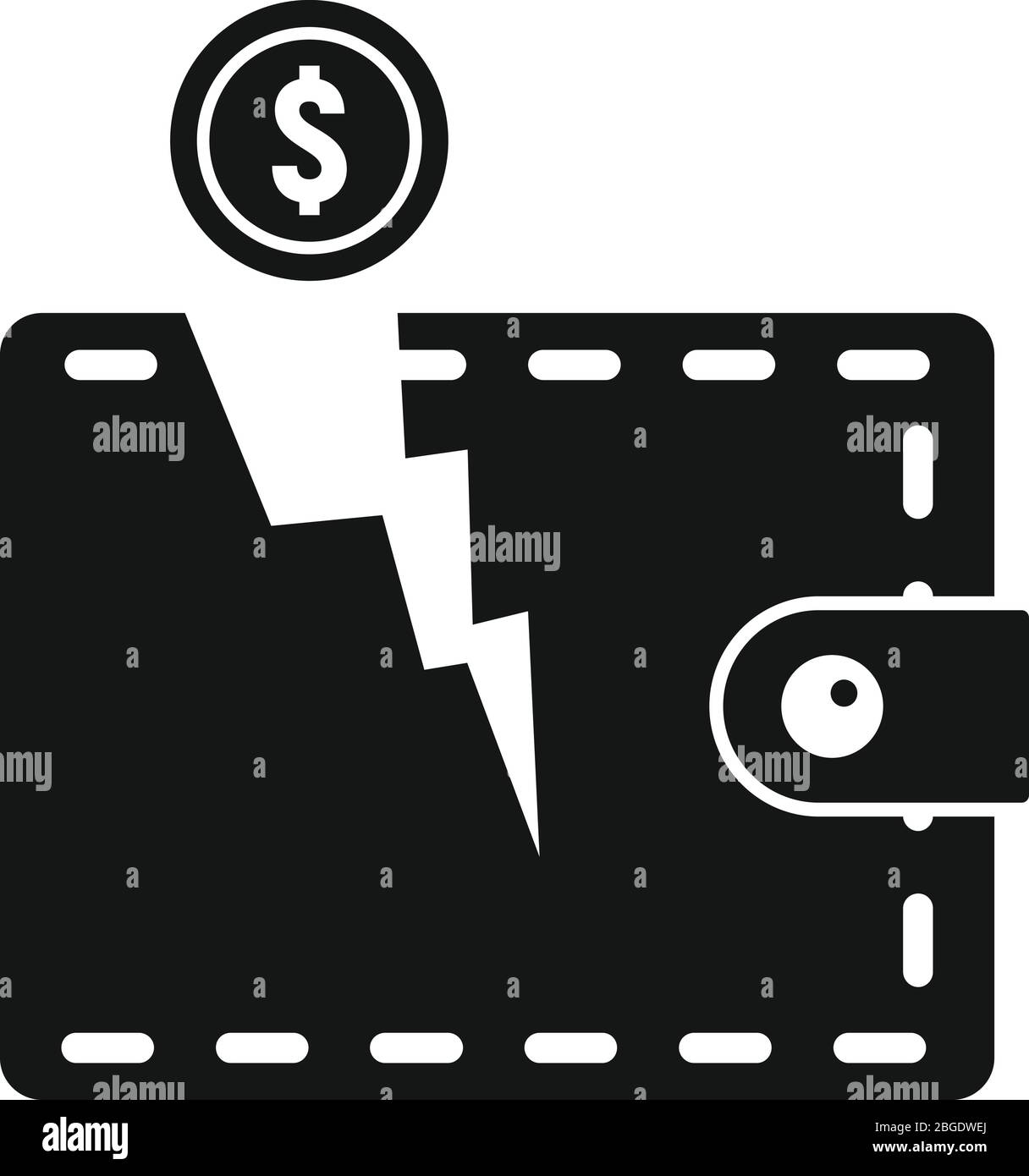 Bankrupt wallet icon. Simple illustration of bankrupt wallet vector ...