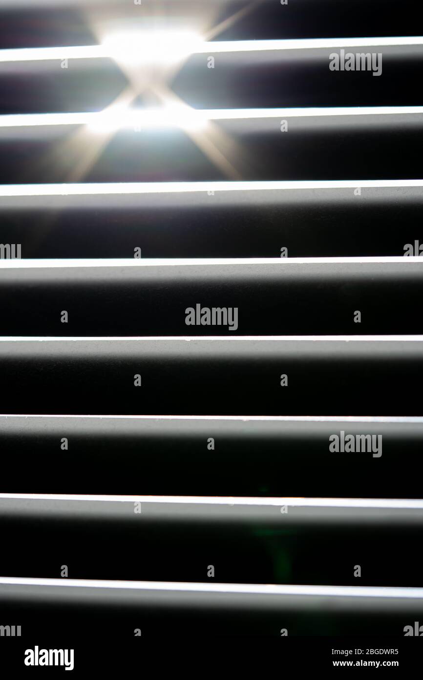 Industrial design window sunlight parallel lines shadows. Light and ...