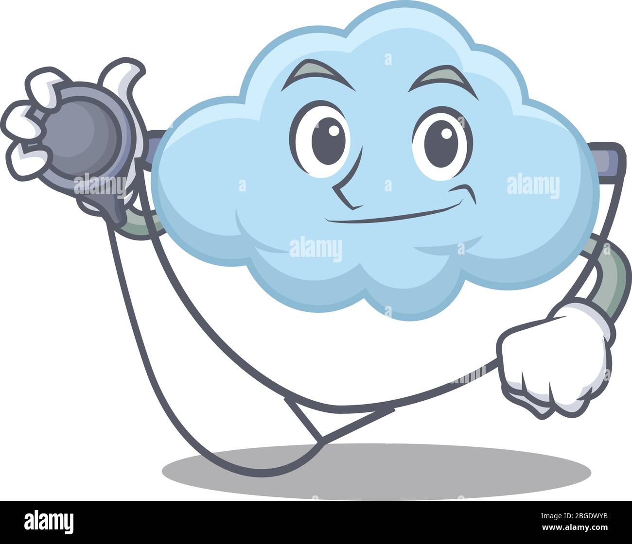 Blue cloud in doctor cartoon character with tools Stock Vector Image ...