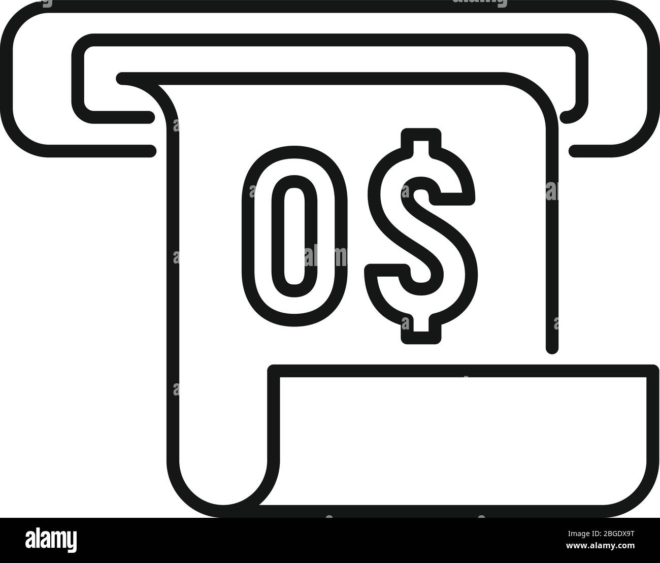 No money bill receipt icon. Outline no money bill receipt vector icon ...