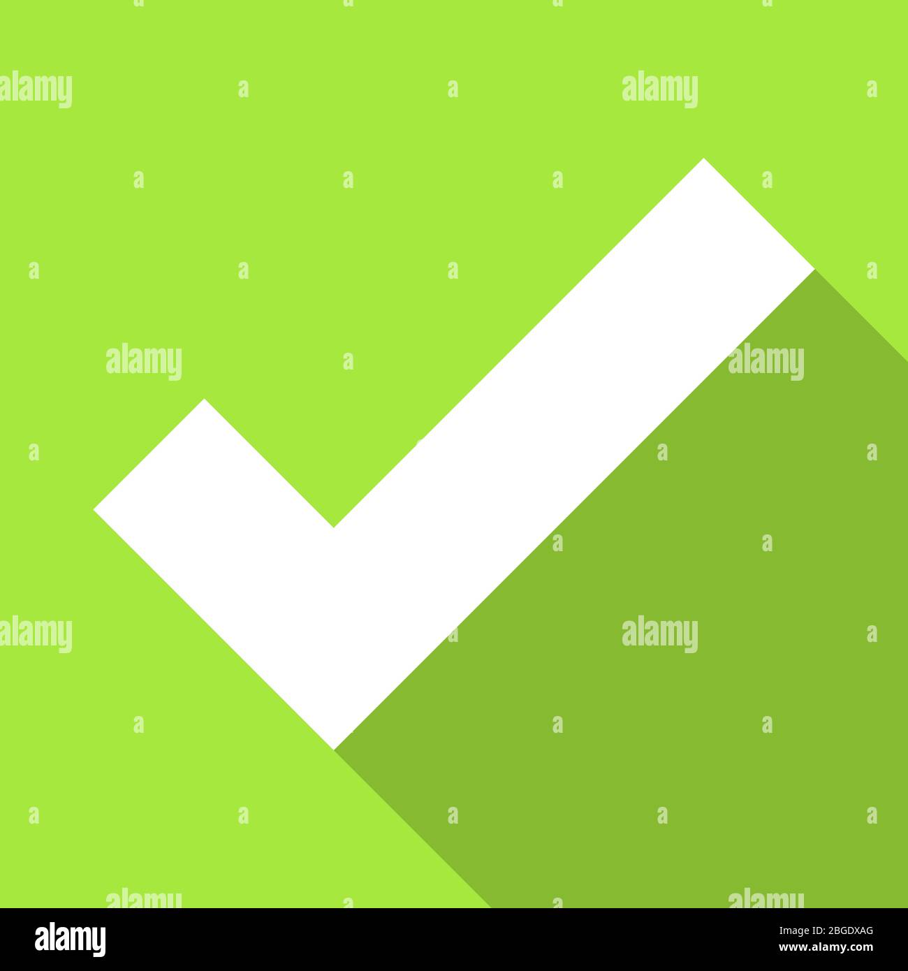 Check, tick mark. True icon wit longshadow style. Vector illustration ...