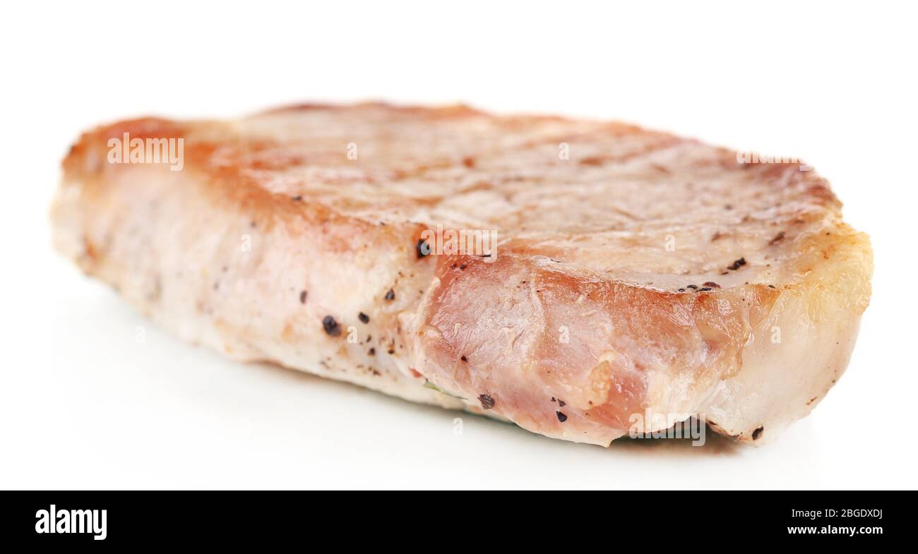 Grilled steak isolated on white Stock Photo - Alamy