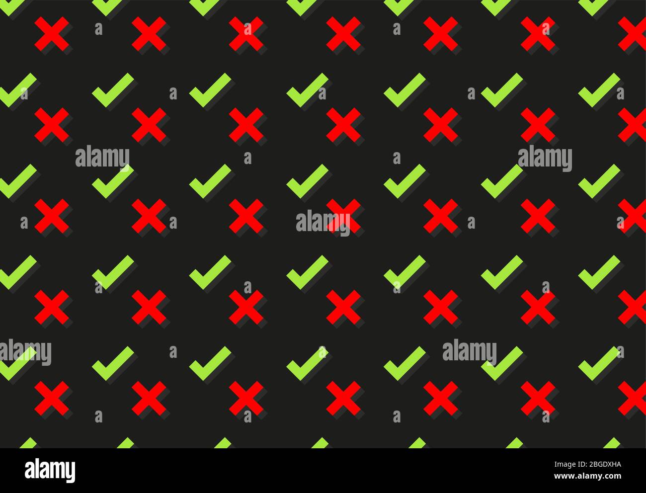 Yes No icon, true false mark seamless pattern. Vector illustration ...