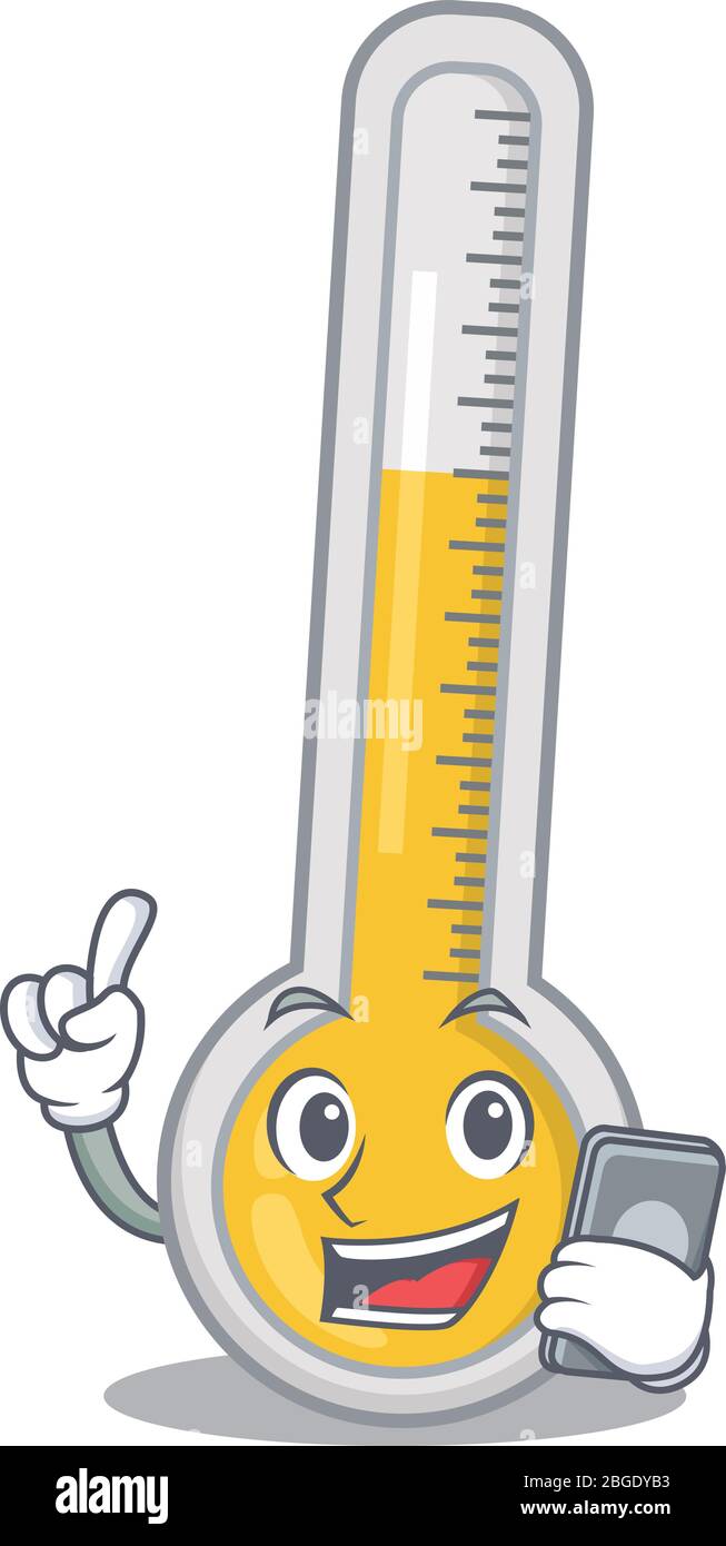 Warm thermometer cartoon character speaking on phone Stock Vector Image ...