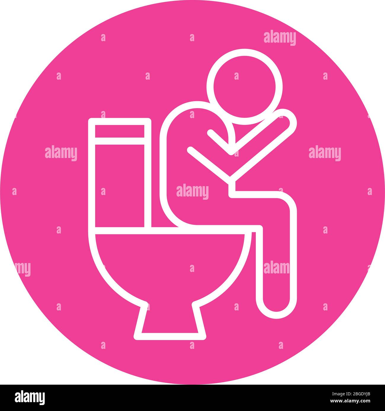 person with diarrhea covid19 symptom line style icon Stock Vector Image ...