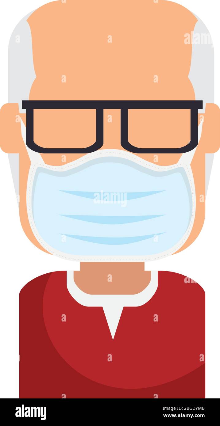 Mature man mask protection Stock Vector Images - Alamy