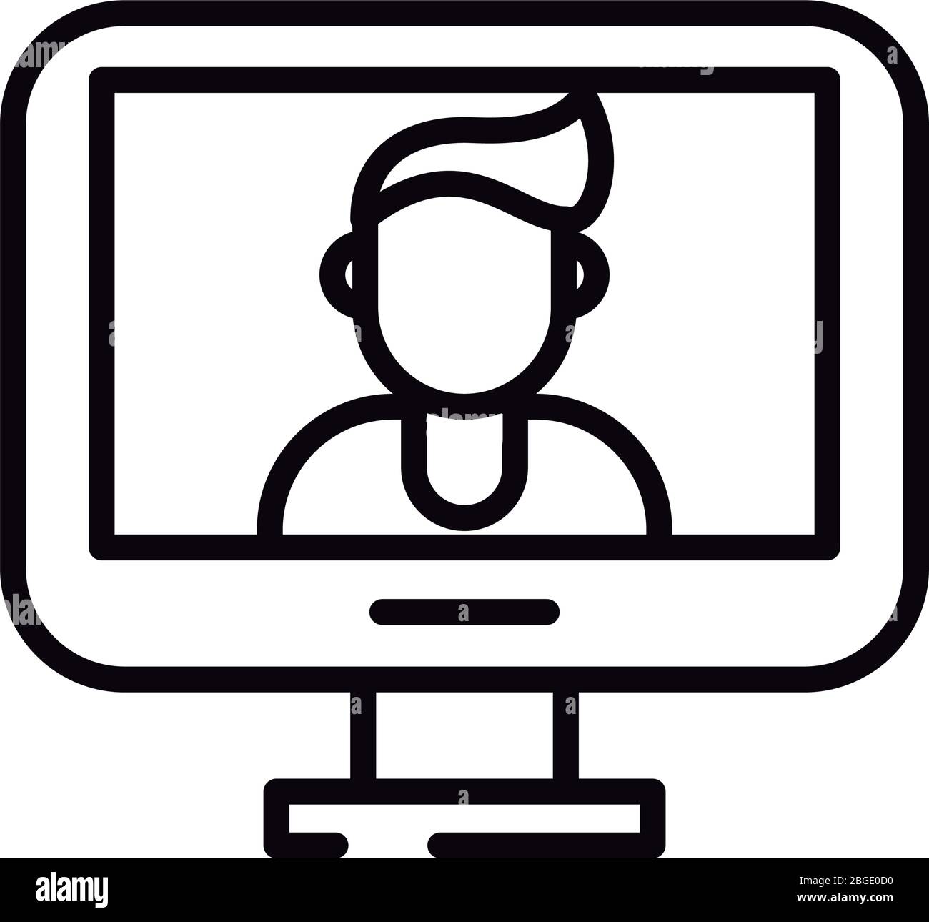 computer display with person line style icon Stock Vector Image & Art ...