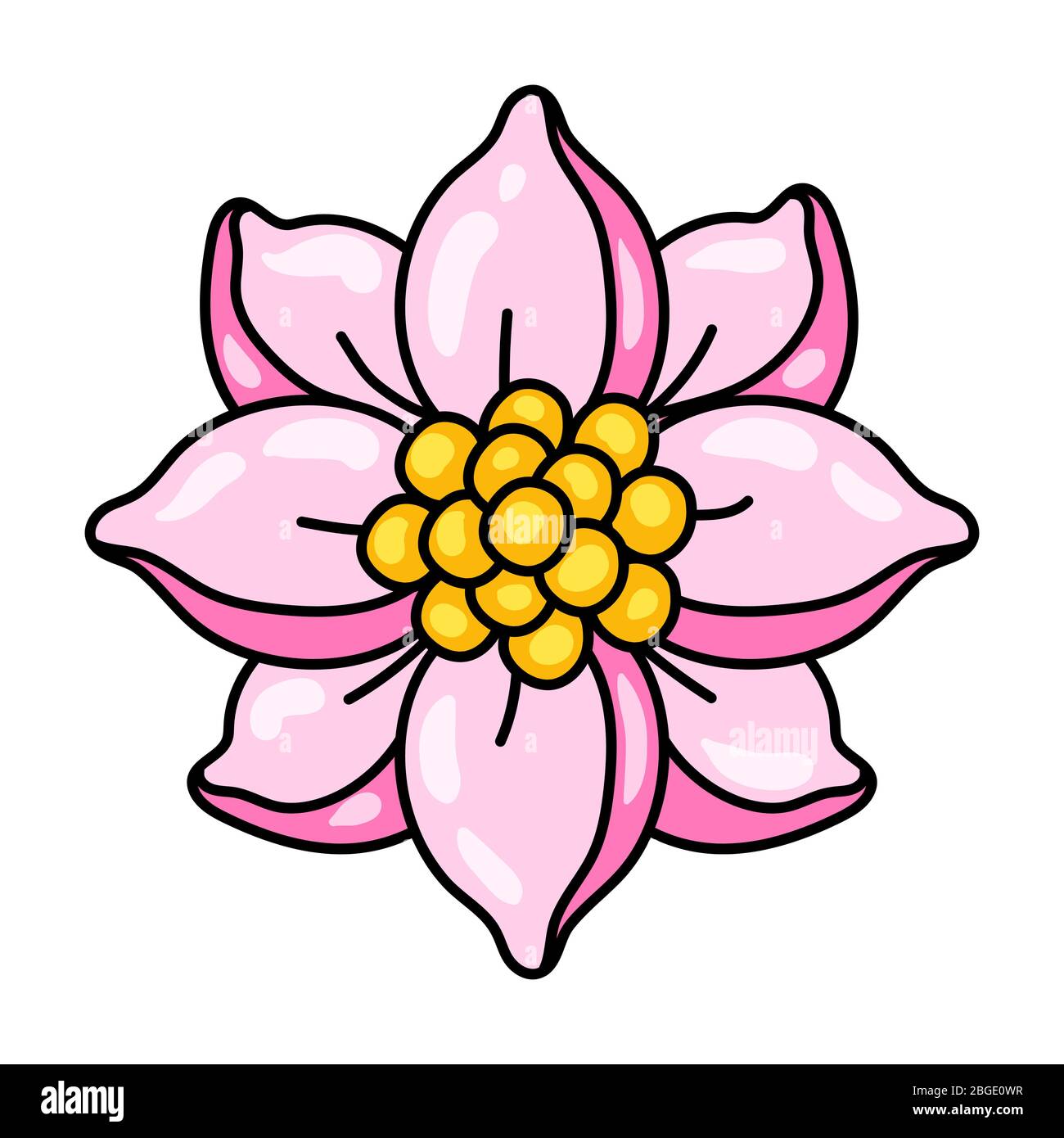 Pink water lily painting Cut Out Stock Images & Pictures - Alamy