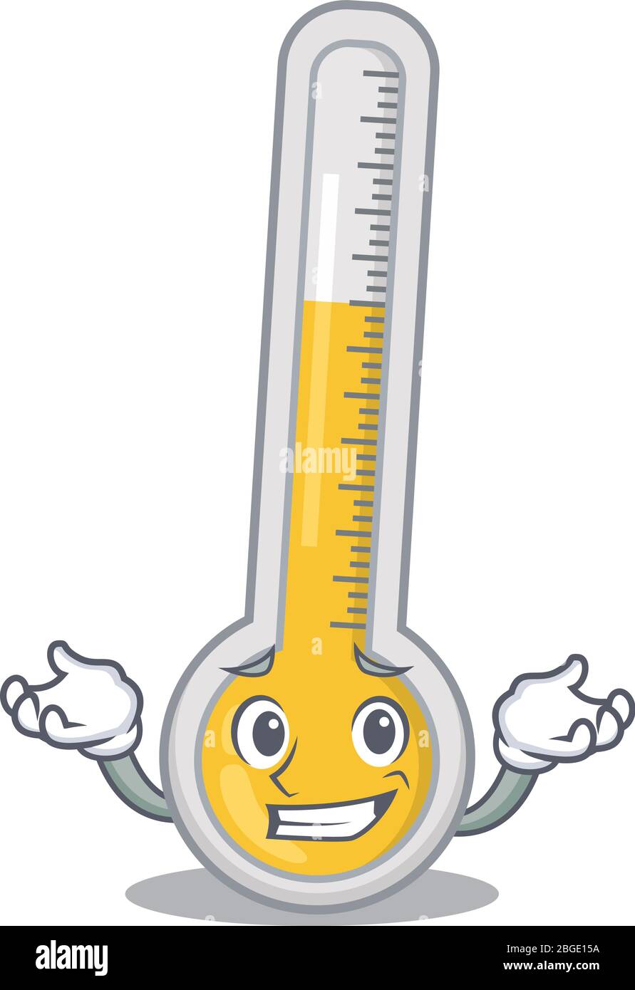 A picture of grinning warm thermometer cartoon design concept Stock ...