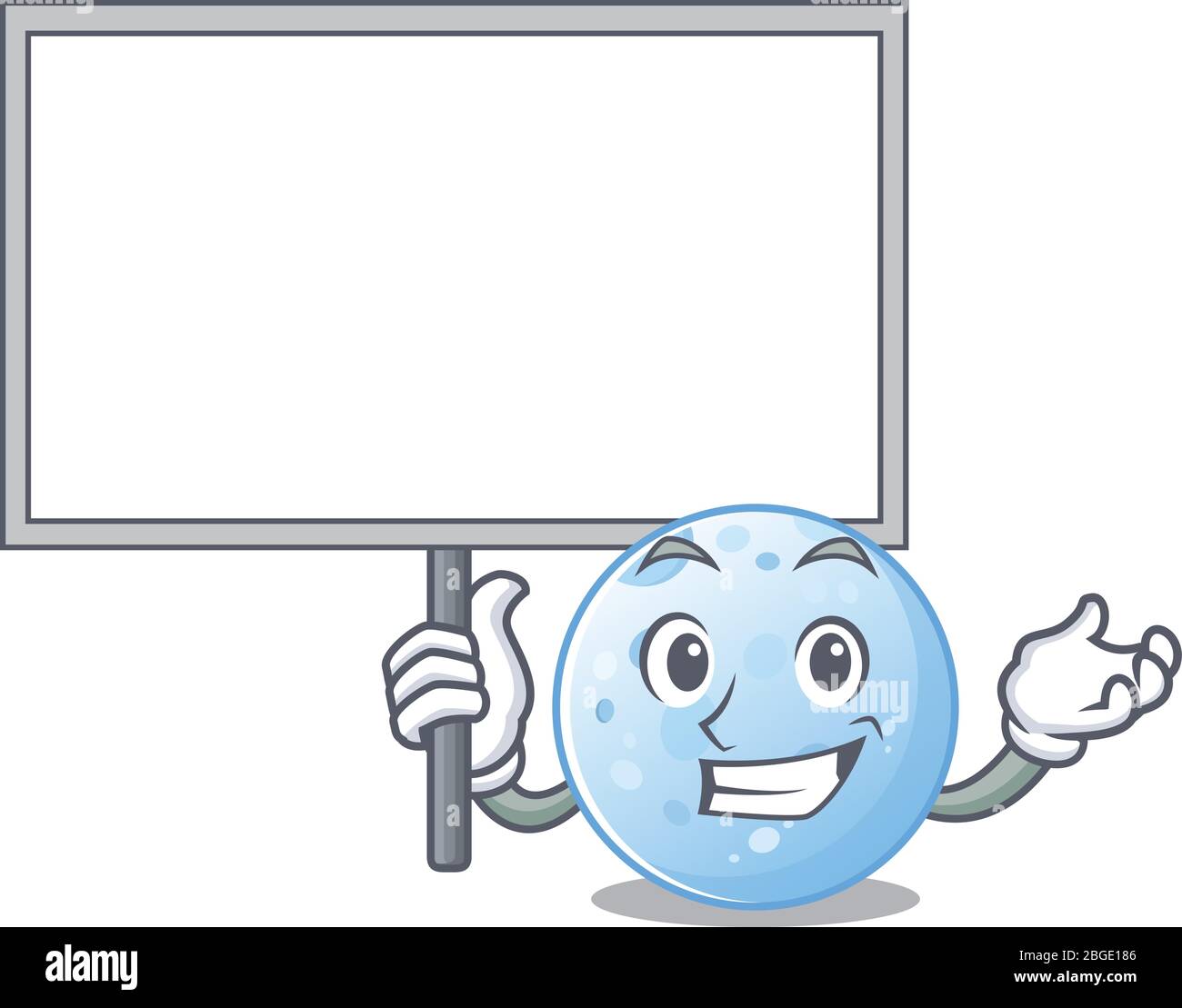 An icon of blue moon mascot design style bring a board Stock Vector ...