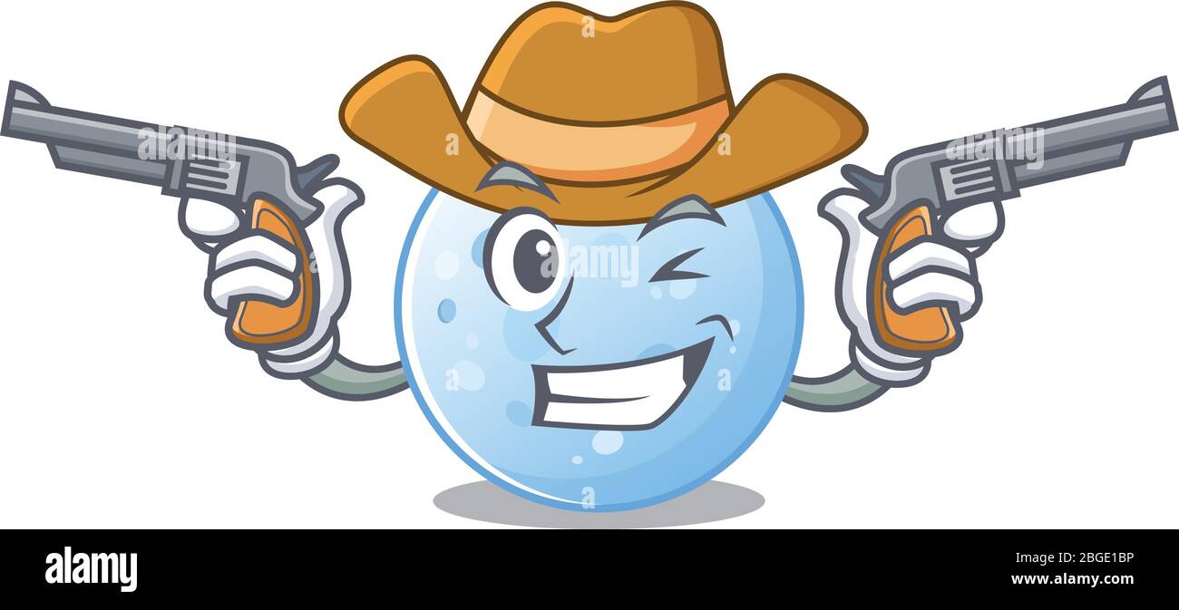 Cute handsome cowboy of blue moon cartoon character with guns Stock ...