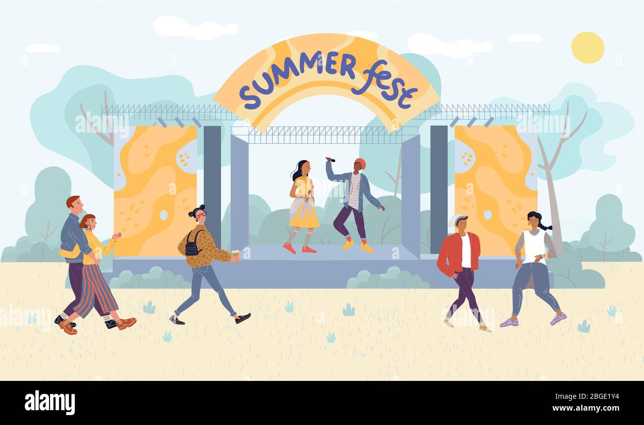 Performance park audience Stock Vector Images - Alamy