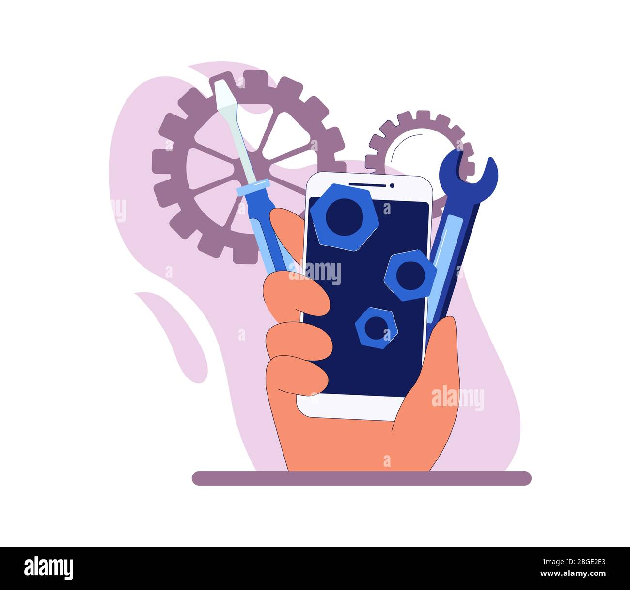 Technician working electronic laboratory Stock Vector Images - Alamy